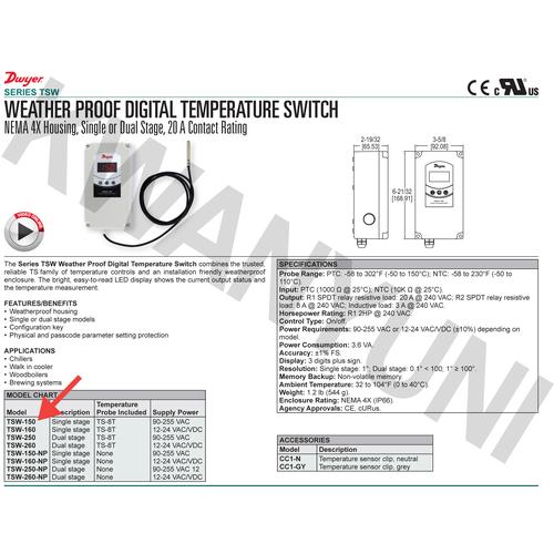 Jual TSW WEATHER PROOF DIGITAL TEMPERATURE SWITCH Dwyer - Jakarta Pusat ...