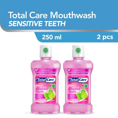 Promo Total Care Mouthwash Sensitive Teeth 8 Protection [250 mL / 2 pcs ...