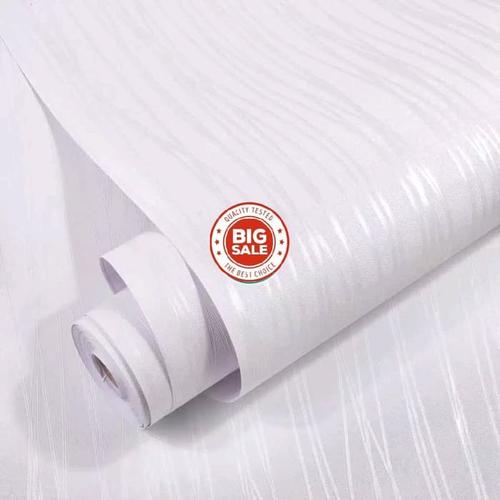 Jual Wallpaper Sticker Dinding Polos Putih Salur 10m x 45cm - Putih ...