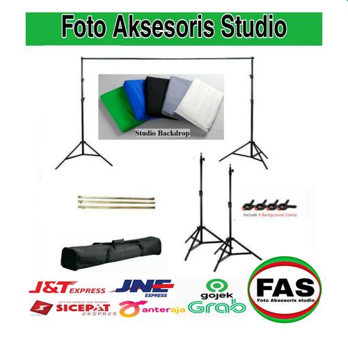 Jual Paket hemat stand Background 3 x 6 meter foto studio - Backdrop ...