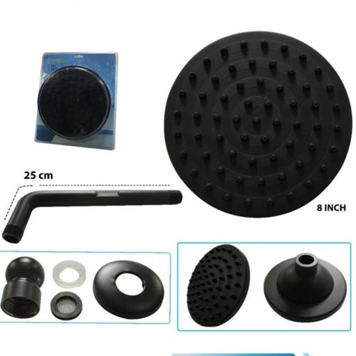 Jual Wall Shower Hitam Bulat / Head Shower Hitam Minimalis / Shower ...