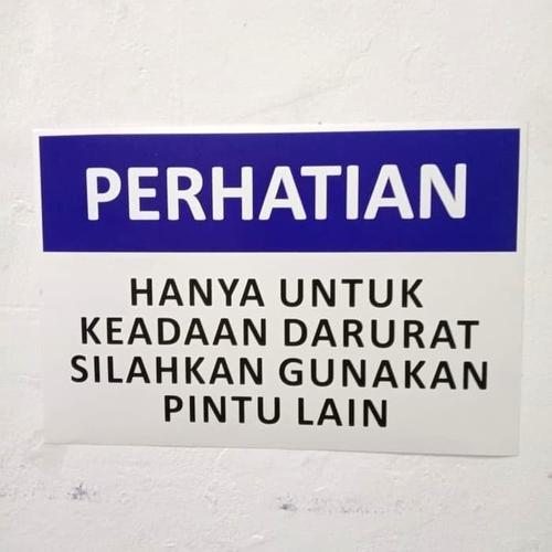 Jual STICKER PERHATIAN HANYA UNTUK KEADAAN DARURAT - Jakarta Barat ...