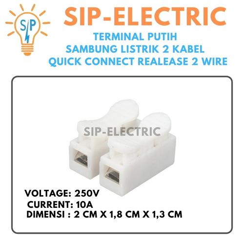 Jual TERMINAL PUTIH SAMBUNG LISTRIK 2 KABEL / QUICK CONNECT REALEASE 2 ...