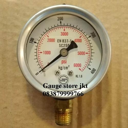 Jual Pressure Gauge Raket SS Brass 2 1/2" SC250 x 400 Bar Schuh Technology - Jakarta Barat ...