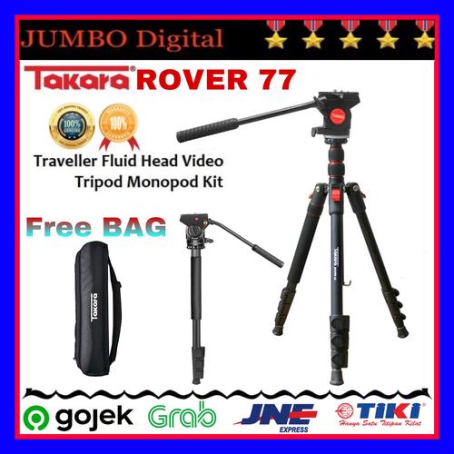 Jual TAKARA ROVER 77 TRIPOD MONOPOD PROFFESIONAL ROVER77 ORIGINAL ...