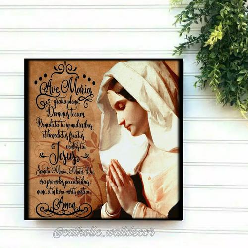 Jual Hiasan dinding gambar Bunda Maria dengan doa Ave Maria/Salam Maria ...