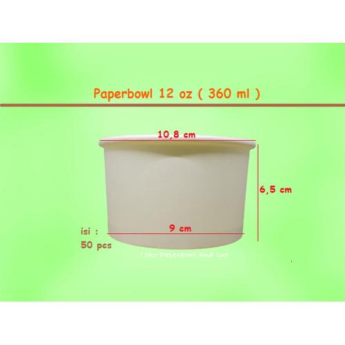 Jual Paper Bowl 12 Oz ( 360 ml ) Hanya Body isi 50 pcs - Jakarta Utara ...