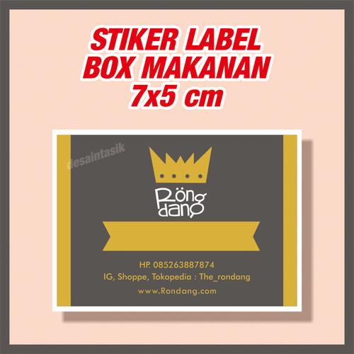 Jual Cetak Stiker Label Box Makanan ukuran 7x5 cm - Kota Tasikmalaya ...