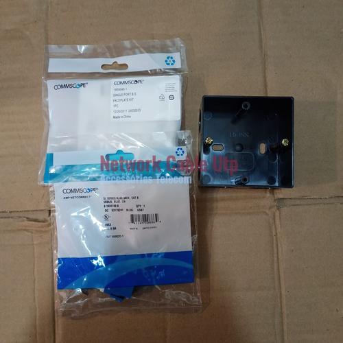 Jual Faceplate 1 hole Amp Commscope komplit Modular + Inbow/Outbow ...