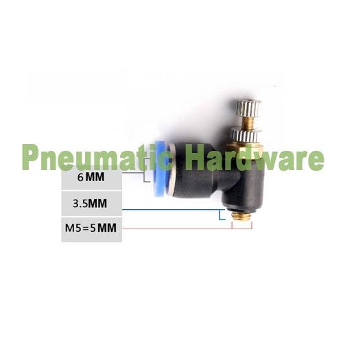 Jual 6 mm M5 Fitting pneumatic Flow Speed Control Valve Controller KC07 ...