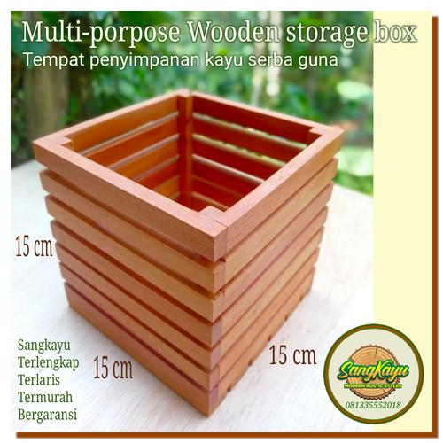 Jual Wooden storage box kayu 15 15 kotak tempat penyimpanan kayu ...