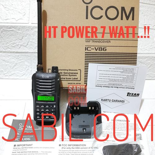 Jual HT ICOM IC V86 VHF 7WATT - HT POWER 7 WATT ICOM IC V86 VHF 136 ...