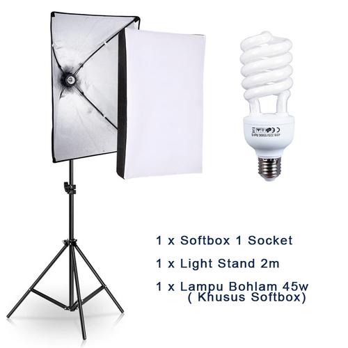 Jual softbox continuous light stand + lampu 45w 5500K - 1lamp 50x70 ...