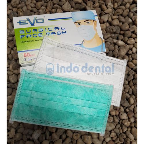 Jual Masker EVO Surgical Medis 3ply Earloop Mask Karet Bedah NO Plus ...
