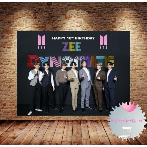 Jual Custom Backdrop Banner Spanduk Happy Birthday BTS Army Dynamite ...