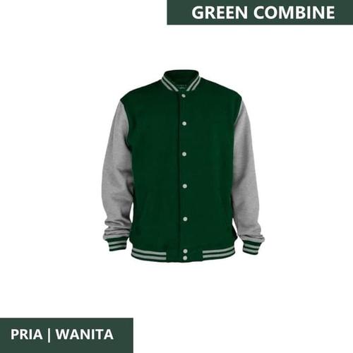 Jual JAKET POLOS BASEBALL VARSITY MAROON LIST ABU SWEATER PRIA WANITA ...
