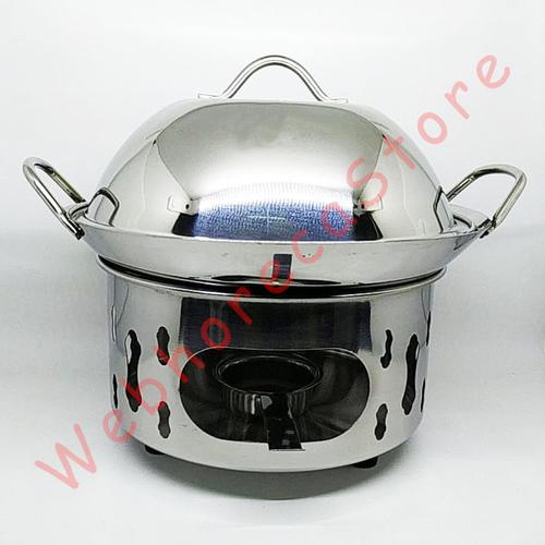 Jual Mini Food Warmer Wok 20cm/ Wajan Saji Pemanas Sop Sayur Nasi ...