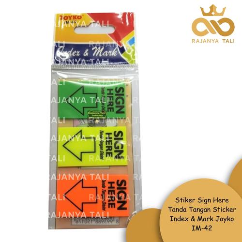 Jual Stiker Sign Here Tanda Tangan Sticker Index & Mark Joyko IM-42 ...