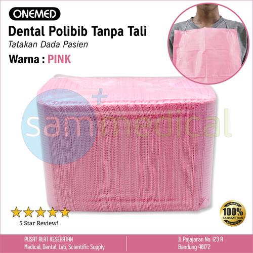 Jual OneMed Dental Polibib Tanpa Tali / Tatakan dada Pasien Pink ...