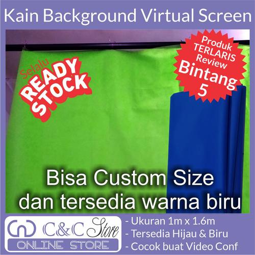Jual kain layar video green screen 1 m x 1.6 m backdrop hijau muda ...