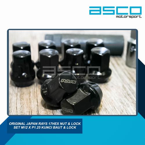 Jual Original Japan Rays 17HEX Nut & Lock Set M12 x P1.25 Kunci Baut ...