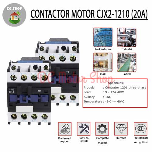 Jual Contactor /Kontaktor Motor CJX2-1210 Coil 220V LC1D 1NO upto 660V 20A - Jakarta Pusat - DC ...