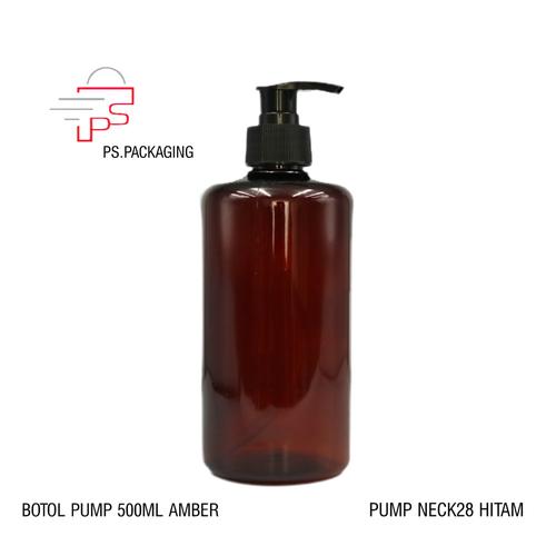 Jual BOTOL AMBER 500ML TUTUP PUMP / BOTOL PUMP 500ML AMBER - Putih ...