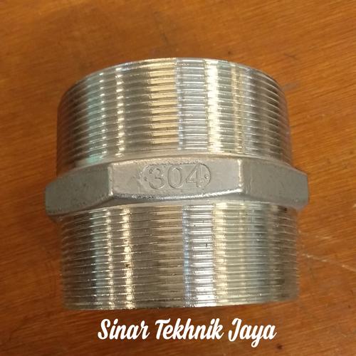 Jual double nepple ss304 2-1/2" socket drat luar stainless steel ...