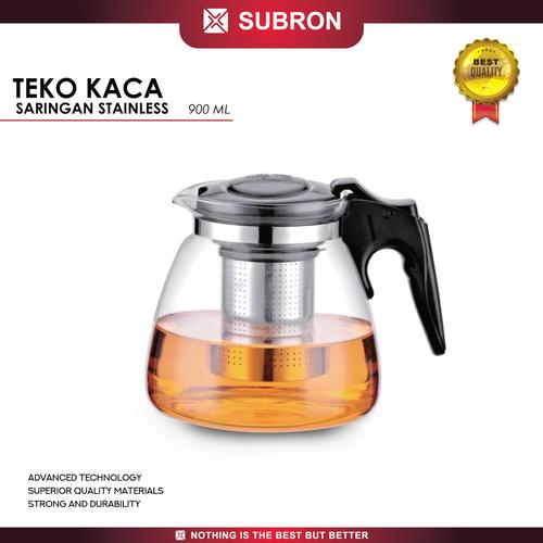 Promo SUBRON Teapot Glass Teko Kaca Teh Saringan Stainless 900 ml ...