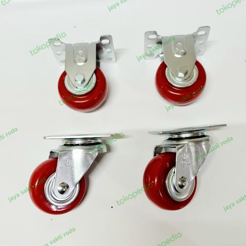 Jual Roda 3 inch pu shinhee model korea hidup/mati (harga 4 roda ...