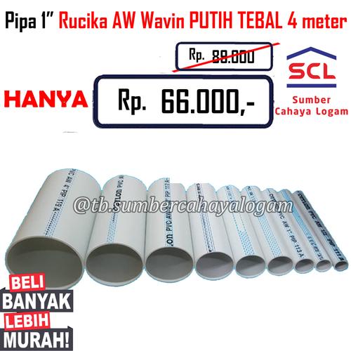 Jual Pipa PVC Paralon 1" Inch Wavin Rucika AW 4 Meter Putih - Kota ...