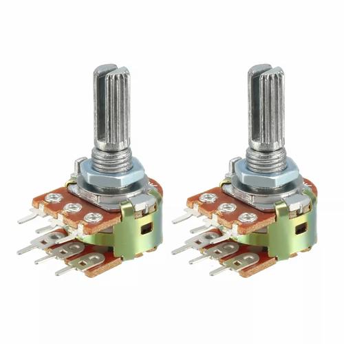 Jual Potensio Stereo Linear Variable Resistor 6 Kaki Pin Shaft 20mm ...