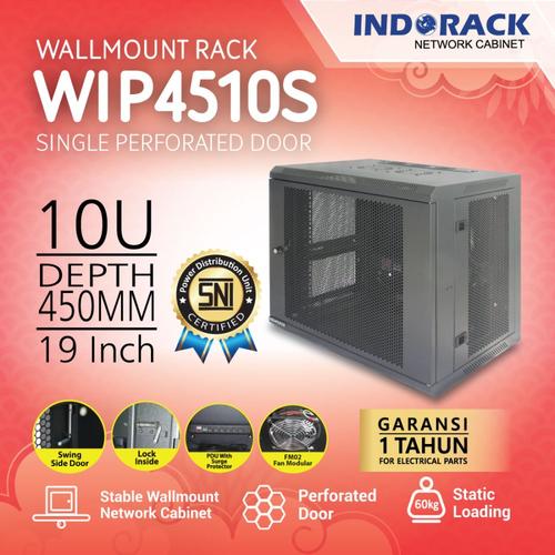 Jual WALLMOUNT 10U PERFORATED JARING SINGLE DOOR 450MM WIP4510S RACK ...