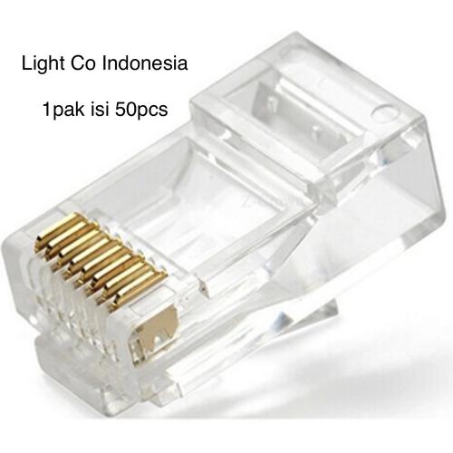 Jual Konektor rj45 cat 5 cat 6 / pin data rj45 cat 5 cat 6 isi 50pcs ...