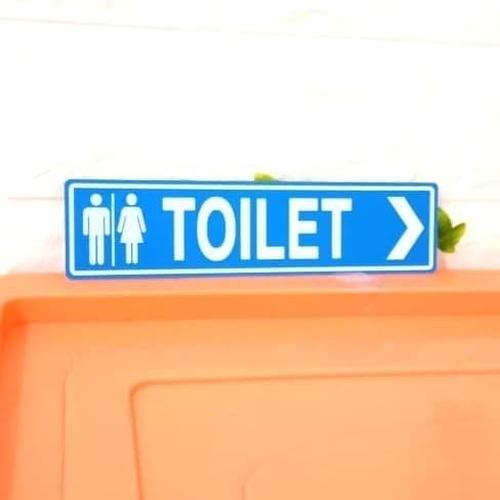 Jual SIGN LABEL TOILET BIRU ANAK PANAH ARAH KIRI / KANAN UKURAN 4X18CM ...