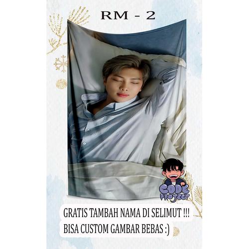 Jual SELIMUT MEMBER BTS RM - selimut bts rap monster - selimut custom ...