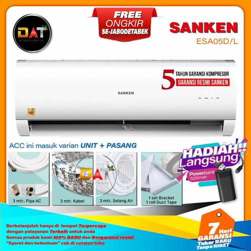 Jual AC SANKEN 1/2 PK ESA05D/L + INSTALASI PEMASANGAN GARANSI RESMI ...
