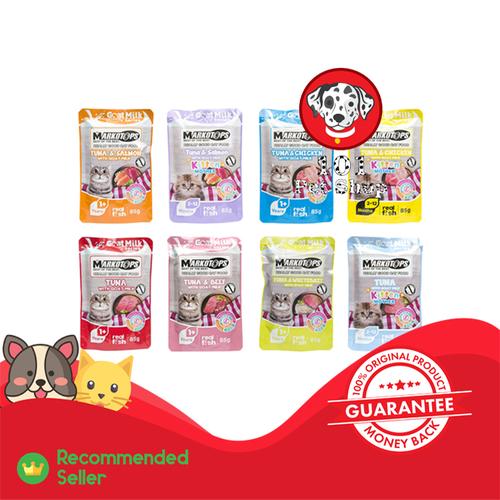 Promo Makanan kucing basah Markotops Pouch 85gr Kitten dan Adult All ...
