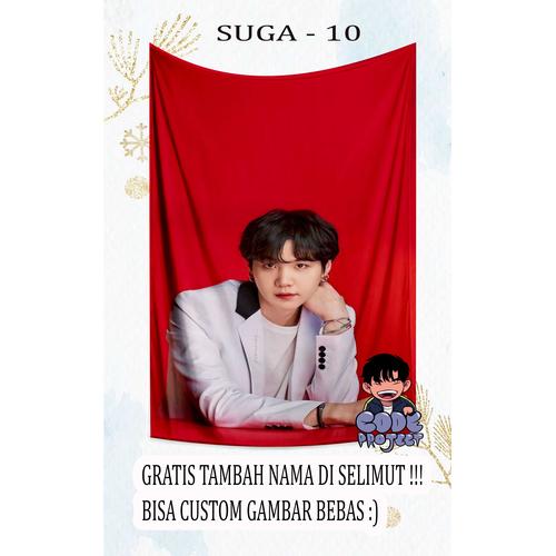 Jual SELIMUT MEMBER BTS SUGA - SUGA BTS - selimut custom kpop BTS ...