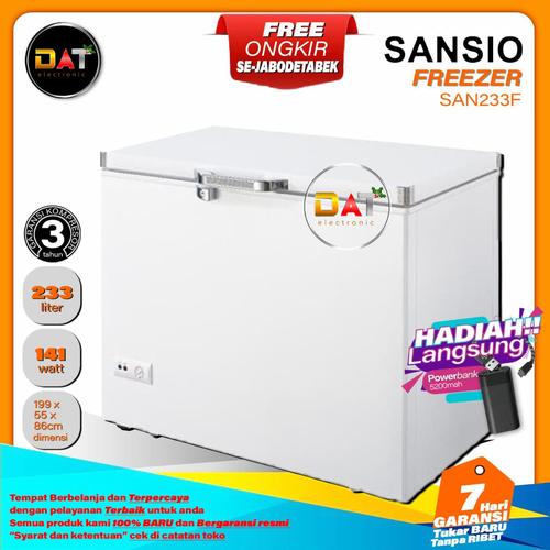Jual CHEST FREEZER SANSIO SAN233F FREEZER BOX DAGING GARANSI RESMI ...