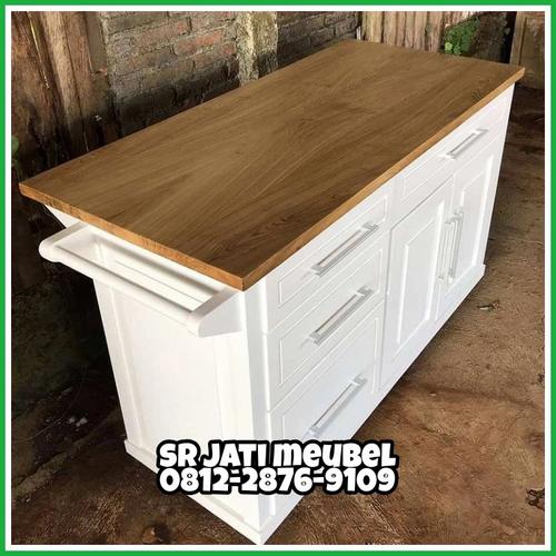 Jual kitchen island minimalis kayu / meja dapur dorong - Kab. Jepara ...