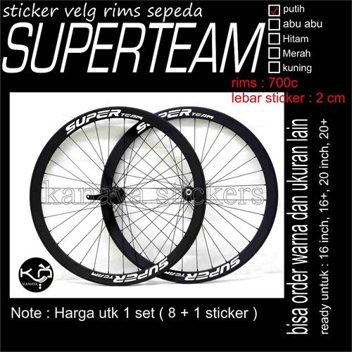 Jual sticker superteam series sticker rims roadbike custom rims sticker ...