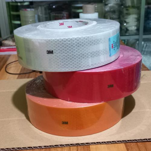 Jual stiker safety reflective merah- scotlet honeycomb korea 2"x45 M ...