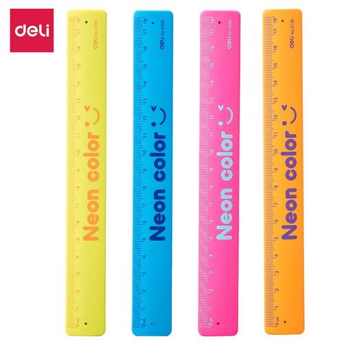 Jual penggaris 6206 Deli || reguler ruler neon - ijo stabilo - Kota ...