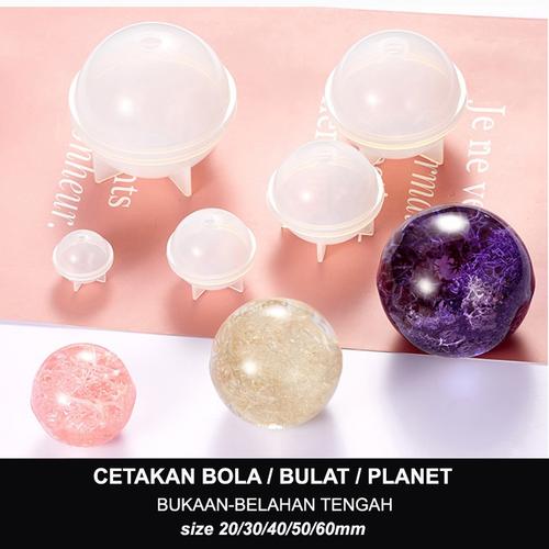 Jual Mold Resin Planet Bola Bulat Cetakan Silikon Round Sphere Silicone ...