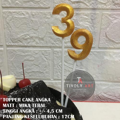 Jual Topper Cake ANGKA GOLD / Cake Topper Angka Gold Mika Tebal /Hiasan ...
