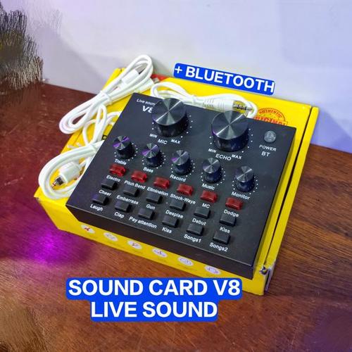 Jual Soundcard V8 Sound Card V8 Soundcard Live sound V8 + Bluetooth ...