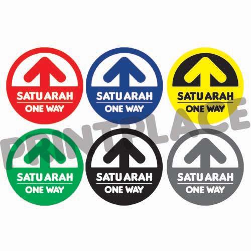 Jual STIKER PENUNJUK ARAH JALAN PANAH SATU ARAH ONE WAY BILINGUAL ...