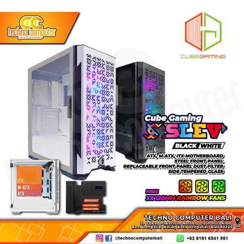 Jual CASING CUBE GAMING SLEV - ATX MOTHERBOAR FREE 3X FAN ARGB - Hitam ...