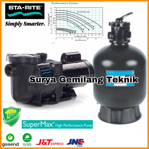 Jual Mesin Pompa Kolam 1HP Starite Supermax + Sand Filter Kolam Renang ...